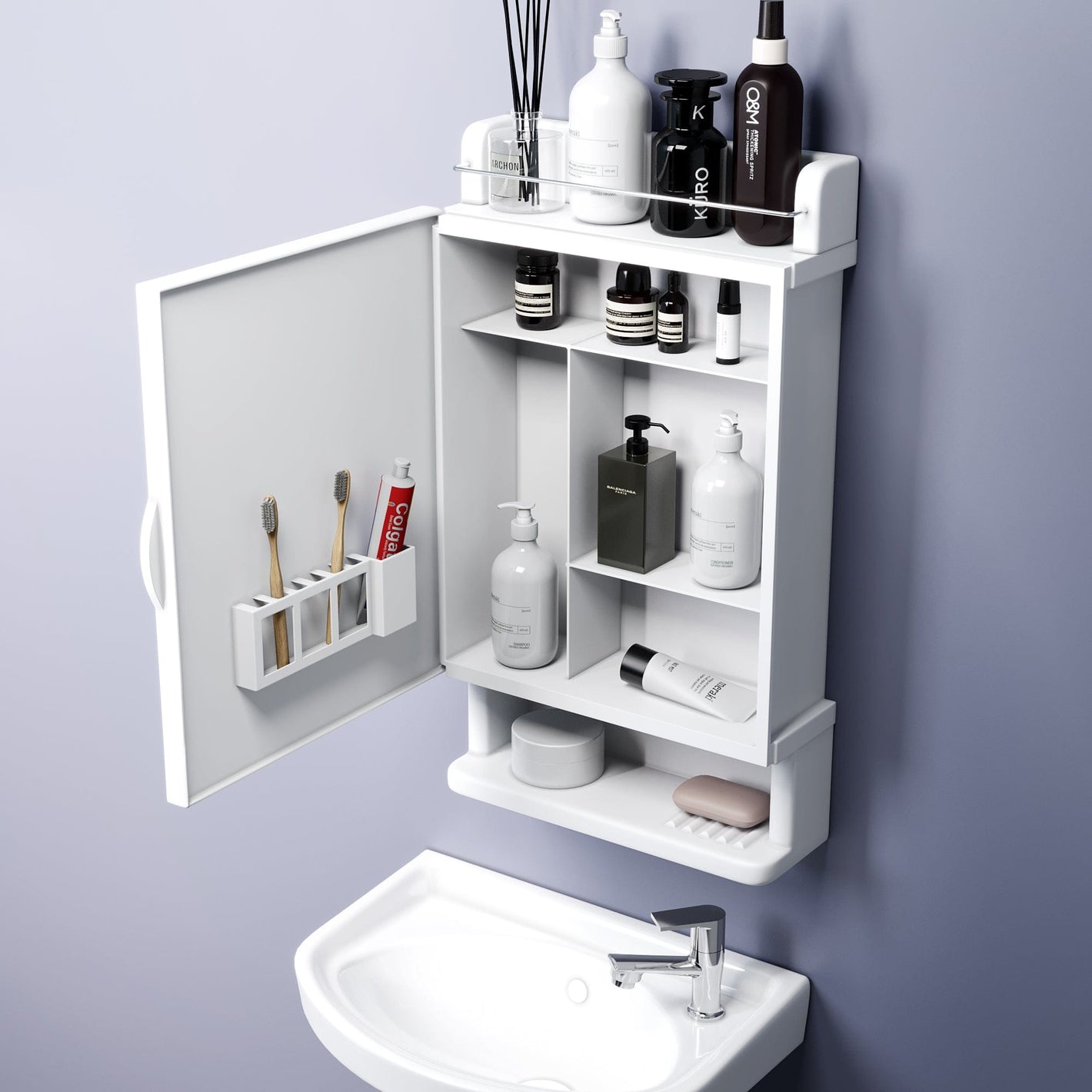 Wall Mounted Bathroom Cabinet with Mirror by Gloxy